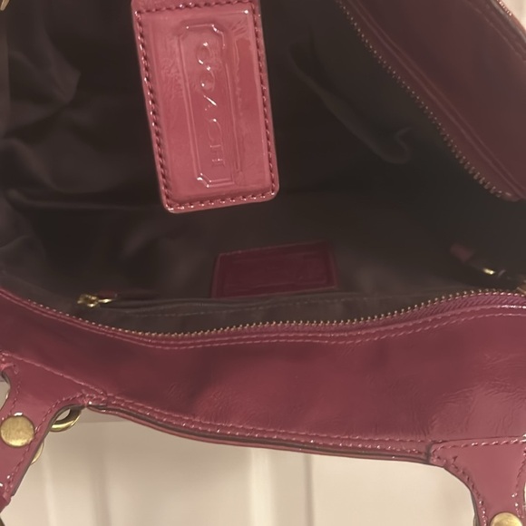 Coach | Bags | Shiny Purple Madison Coach Raspberry Handbag | Poshmark